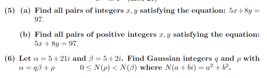 Solved (5) (a) Find all pairs of integers x,y satisfying the | Chegg.com