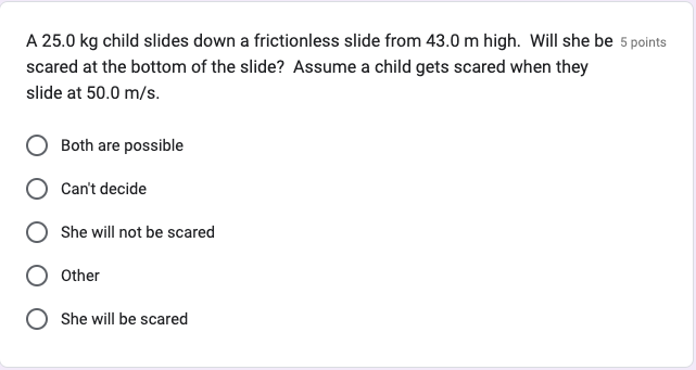 Solved A 25.0 kg child slides down a frictionless slide from | Chegg.com