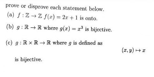 Solved prove or disprove each statement below. (a) | Chegg.com