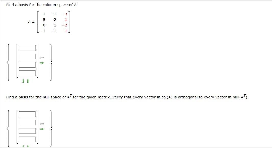Solved Find a basis for the column space of A. | Chegg.com