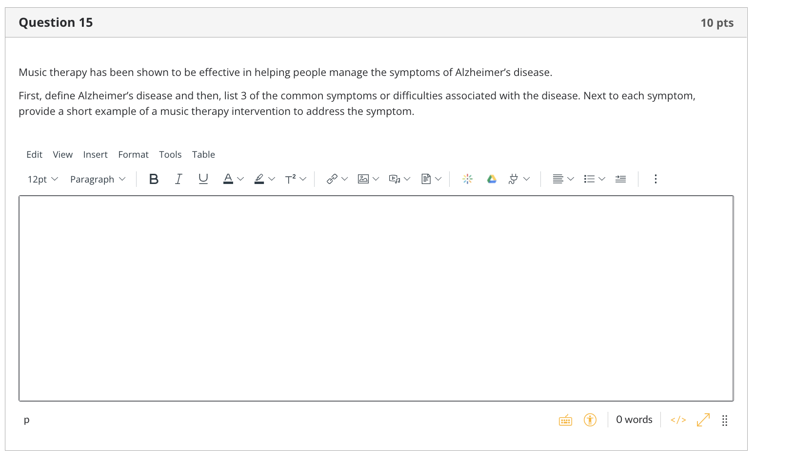 Solved Question 15 10 pts Music therapy has been shown to be | Chegg.com