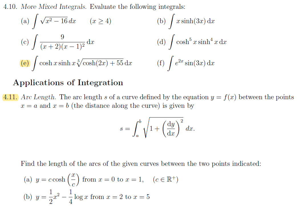 Solved 10. More Mixed Integrals. Evaluate the following | Chegg.com