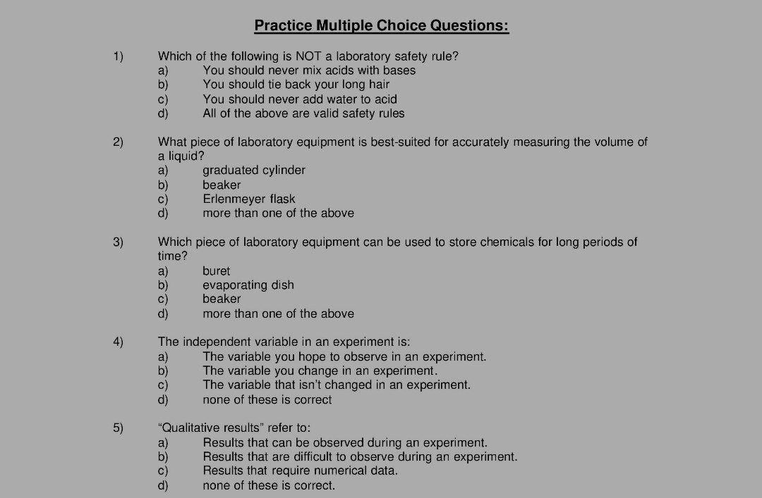 Solved Practice Multiple Choice Questions 1 Which Of The