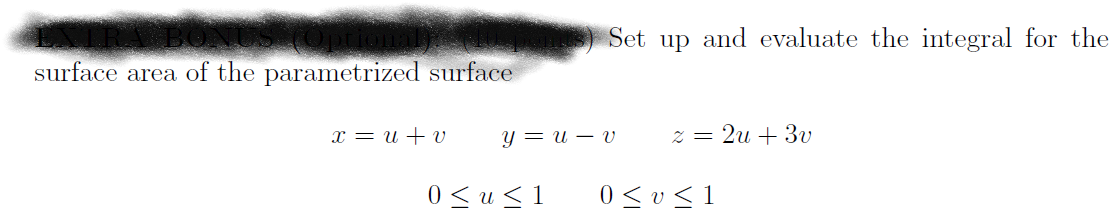 Solved surface area of the parametrized surface | Chegg.com