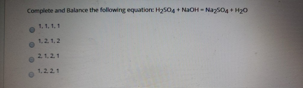 Solved Complete and Balance the following equation: H2504 + | Chegg.com