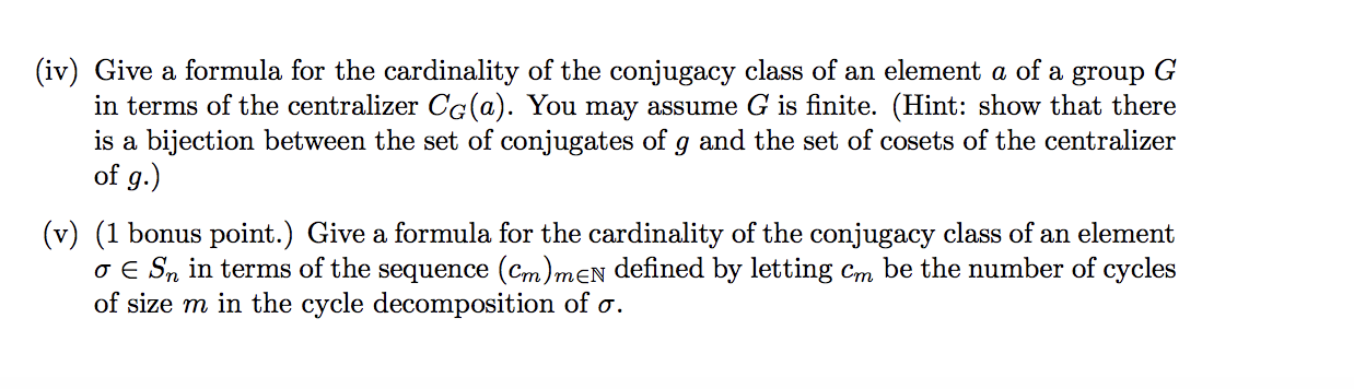 Problem 2. (20 points. The conjugacy class of an | Chegg.com