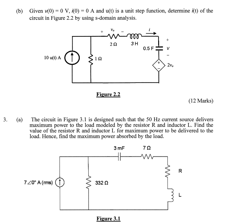 Solved (b) ﻿Given v(0)=0V,i(0)=0A and u(t) ﻿is a unit step | Chegg.com