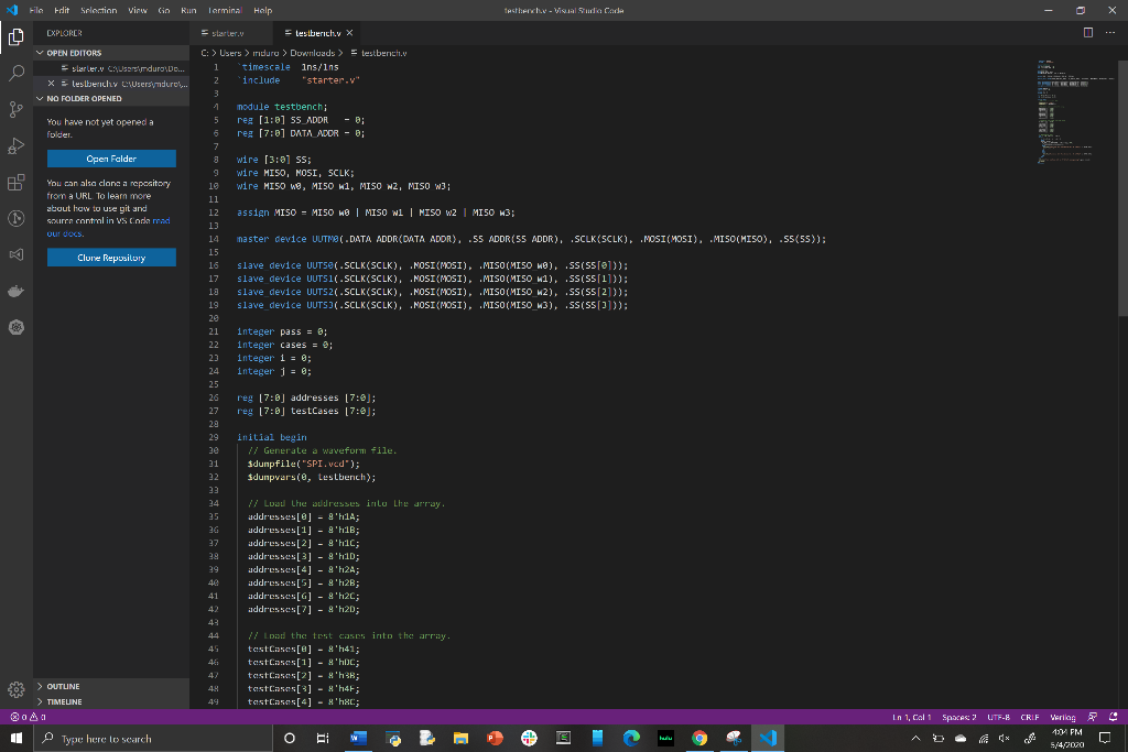 Implement a serial peripheral interface (SPI) system | Chegg.com
