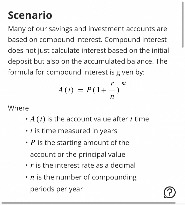 Solved Scenario Many of our savings and investment accounts | Chegg.com