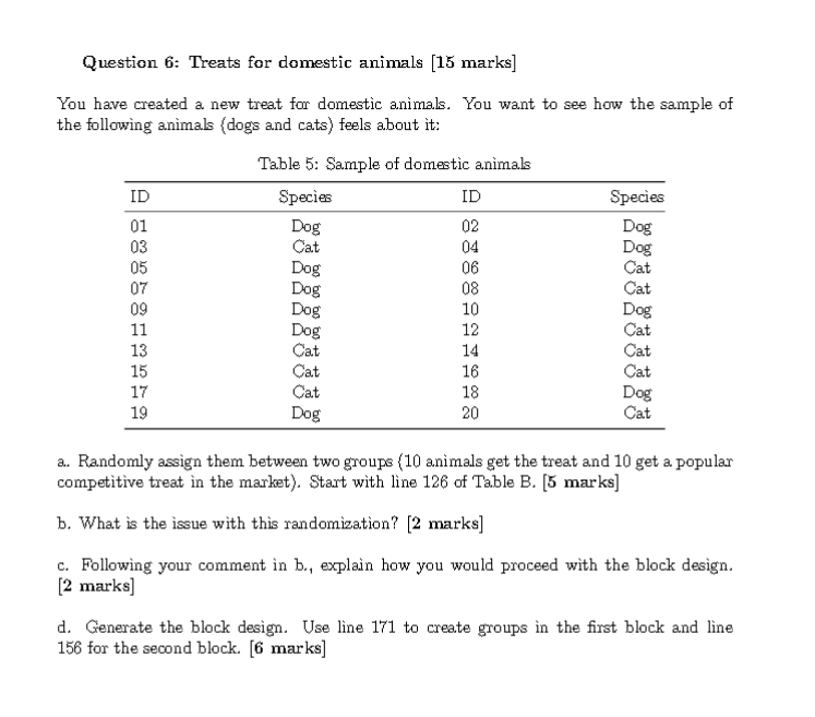 TABLE B Random digits Line 101 102 10 10M 105 106 107 | Chegg.com