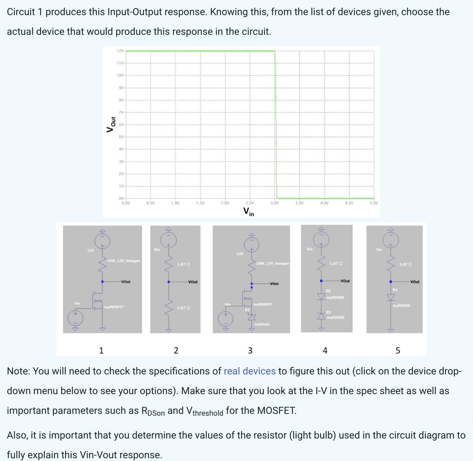 Solved Circuit 1 produces this Input-Output response. | Chegg.com