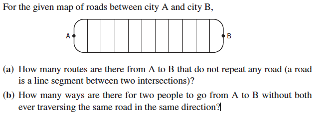For the given map of roads between city A and city B, | Chegg.com