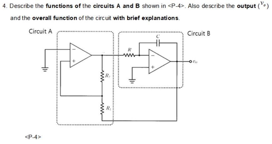 Solved 4. Describe the functions of the circuits A and B | Chegg.com