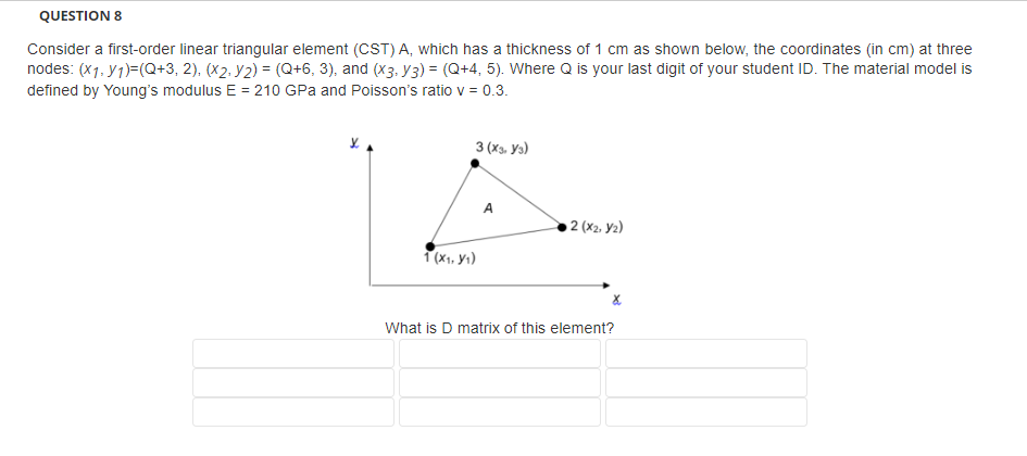 Solved Consider a first-order linear triangular element | Chegg.com