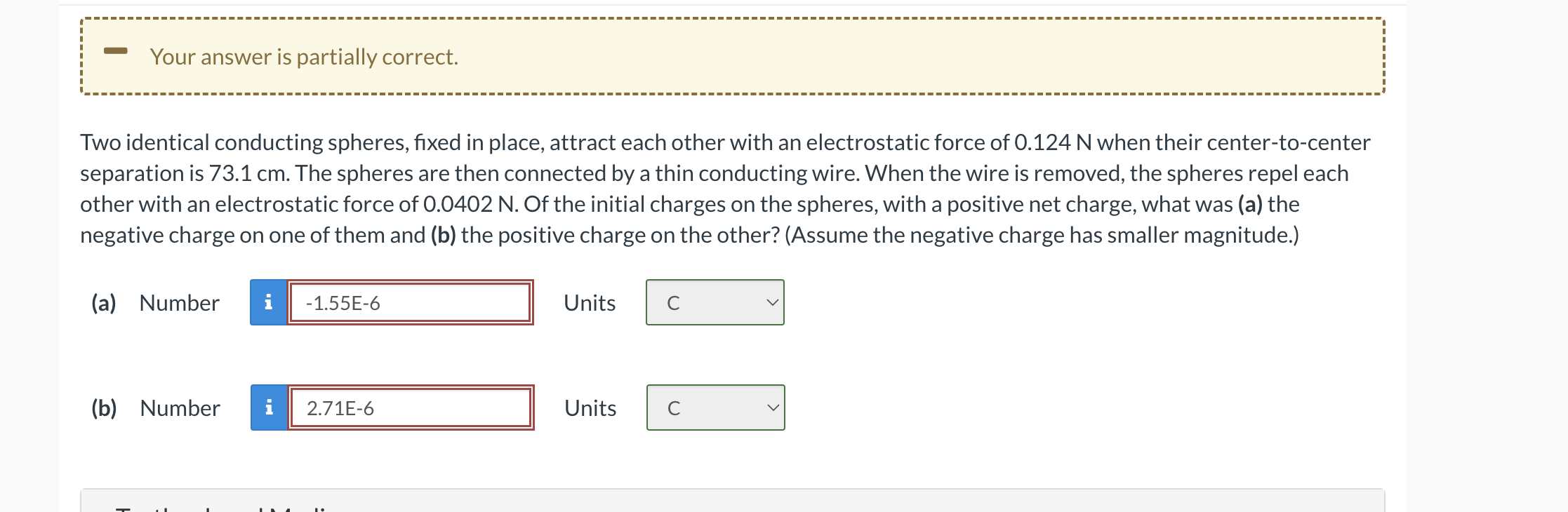 Solved Two identical conducting spheres, fixed in place, | Chegg.com