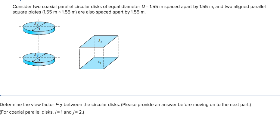 Solved Consider two coaxial parallel circular disks of equal | Chegg.com
