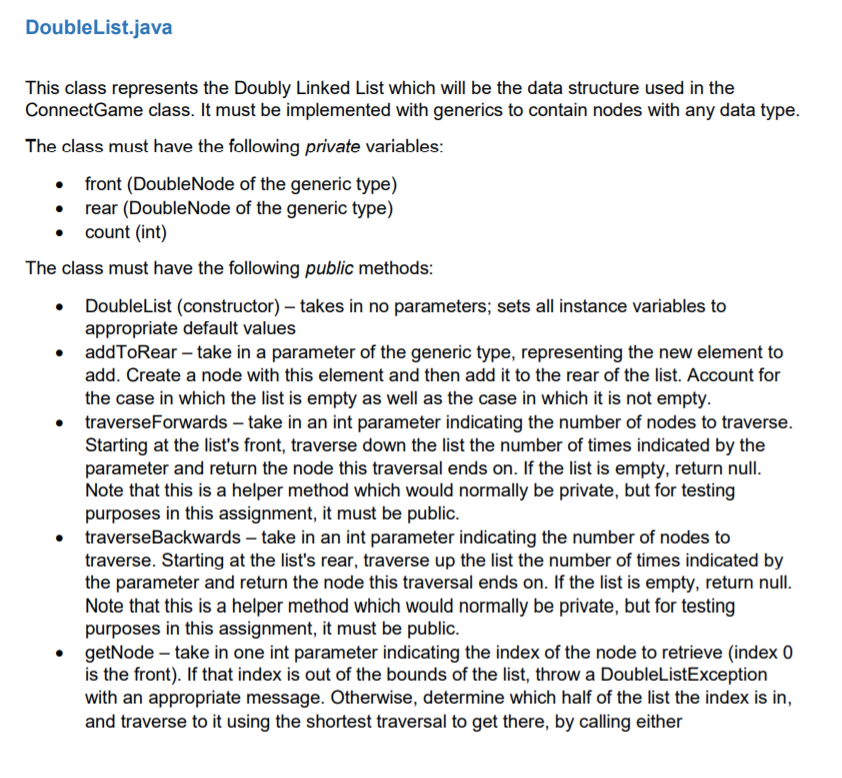 Solved DoubleList.java This class represents the Doubly | Chegg.com