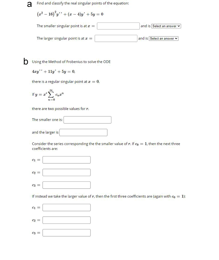 Solved a Find and classify the real singular points of the | Chegg.com