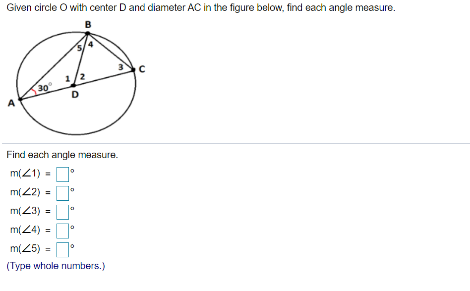 Solved Given circle O with center D and diameter AC in the | Chegg.com