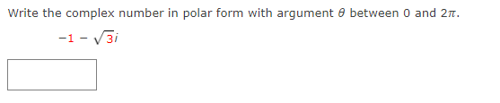 Solved Write the complex number in polar form with argument | Chegg.com