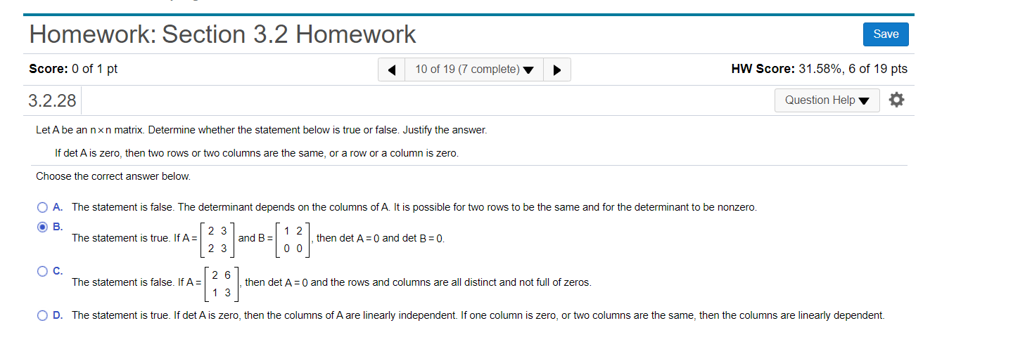 Solved Homework: Section 3.2 Homework Save Score: 0 of 1 pt | Chegg.com