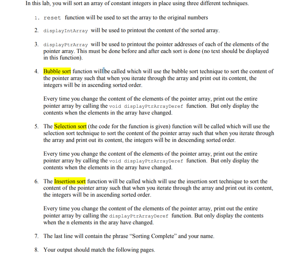 Solved Working in C++ *CODE OUTLINE*