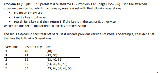 Problem 10 [10 pts]. This problem is related to CLRS | Chegg.com