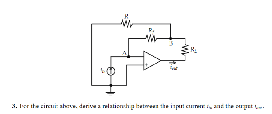 Solved R RA M B RL Α. lin lout 3. For the circuit above, | Chegg.com