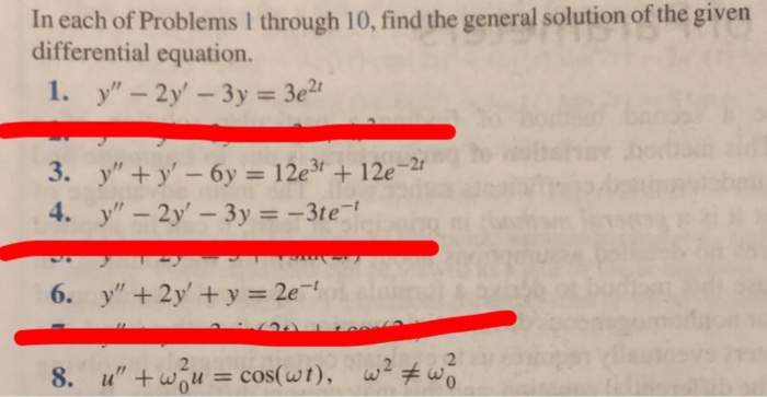 Solved In each of Problems 1 through 10, find the general | Chegg.com