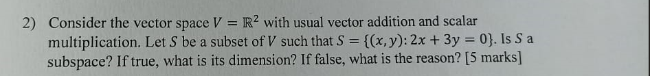 Solved Consider the vector space V=R^(2) with usual vector | Chegg.com