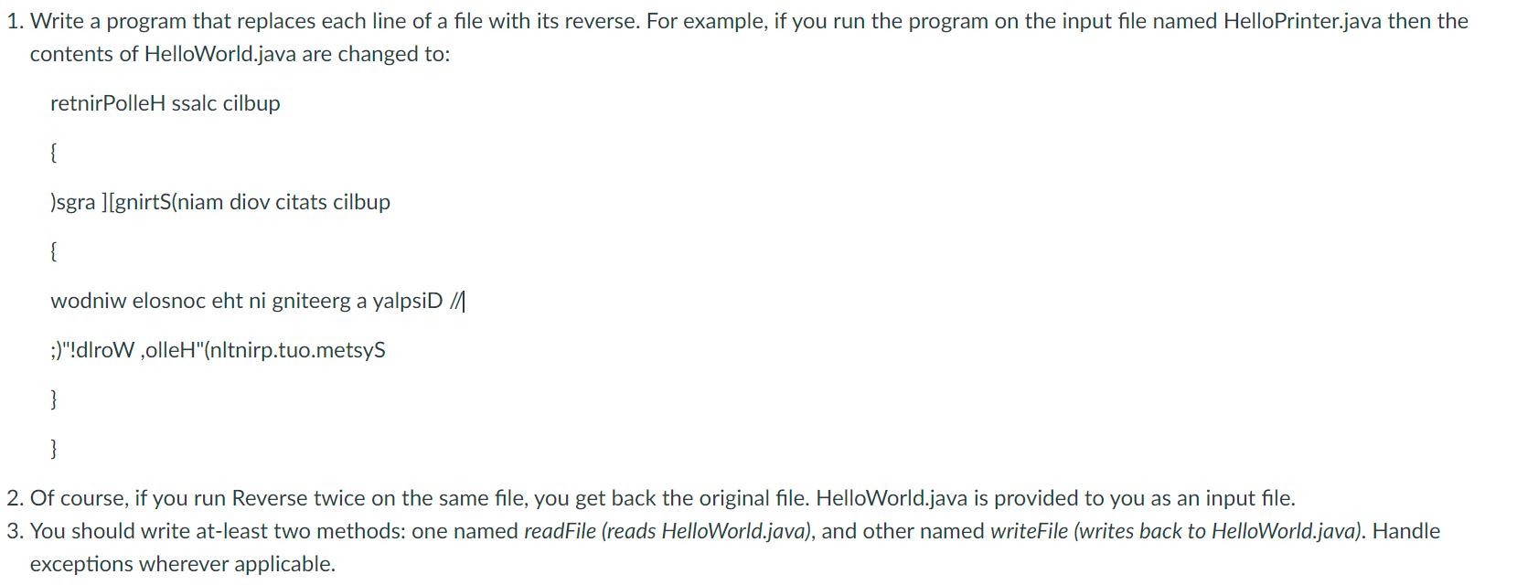 Solved 1. Write a program that replaces each line of a file | Chegg.com