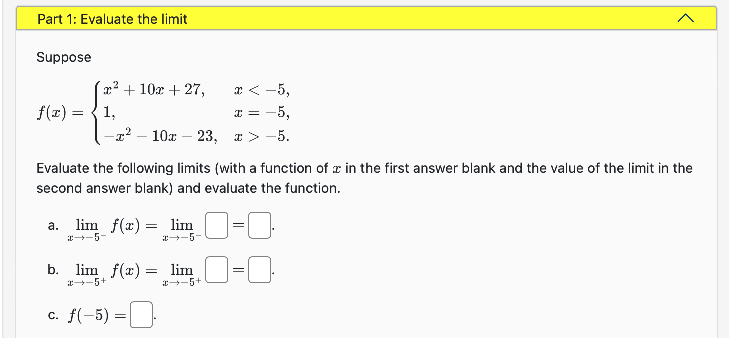 Solved Part 1: Evaluate the | Chegg.com