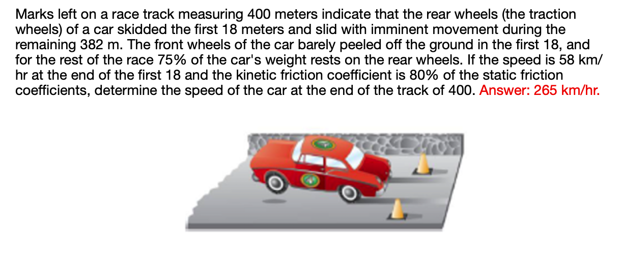 Solved Marks left on a race track measuring 400 meters | Chegg.com