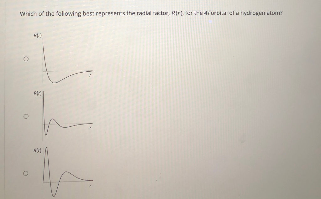 Solved Which of the following best represents the radial | Chegg.com