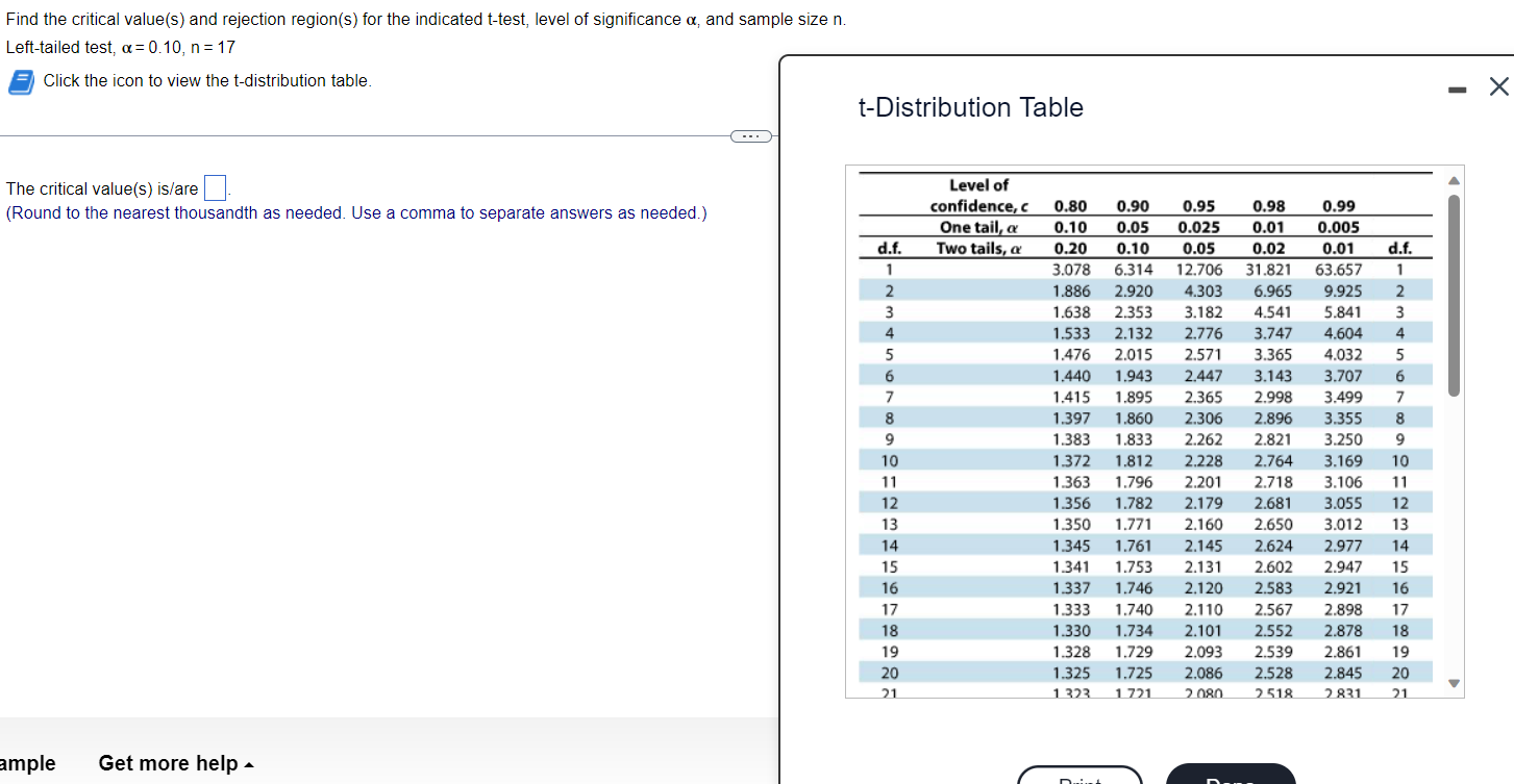 Solved Find the critical value(s) and rejection region(s) | Chegg.com