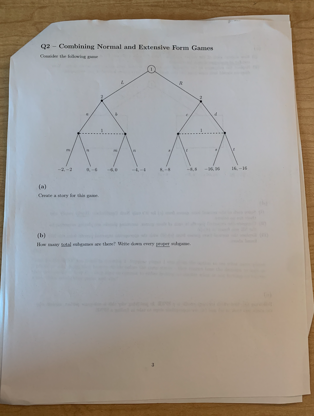 Q2 - Combining Normal and Extensive Form Games | Chegg.com