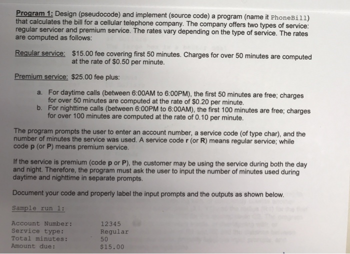 Solved Program 1 Design Pseudocode And Implement Source