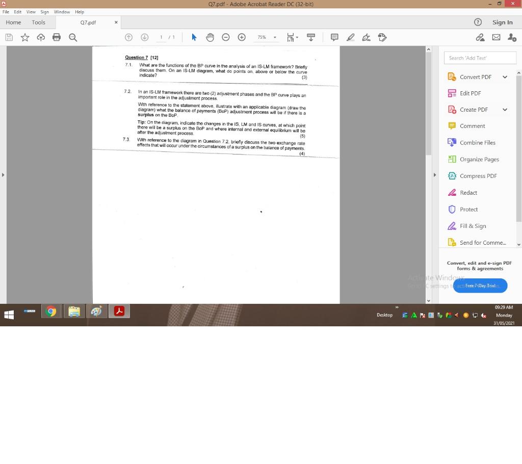 Solved Q7.pdf - Adobe Acrobat Reader DC (32-bit) File Edit | Chegg.com