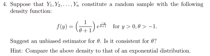 Solved Suppose that Y1,Y2,…,Yn constitute a random sample | Chegg.com