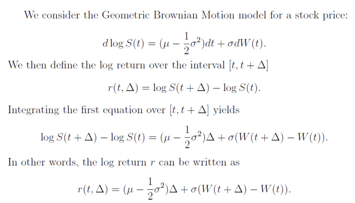 Solved We consider the Geometric Brownian Motion model for a | Chegg.com