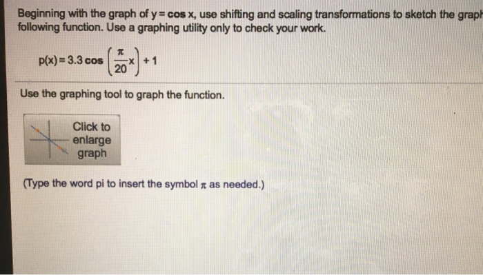 Solved Beginning with the graph of y cos x, use shifting and | Chegg.com