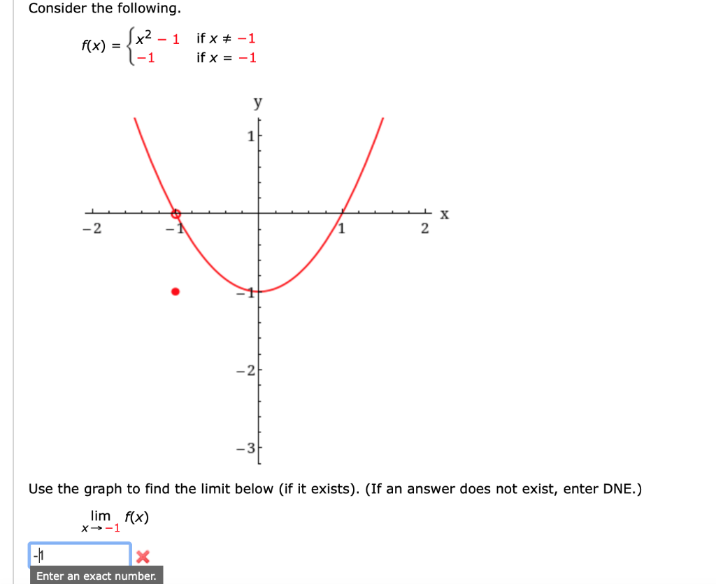Solved Consider the following. Sx2 - 1 if x # - 1 f(x) = 1-1 | Chegg.com