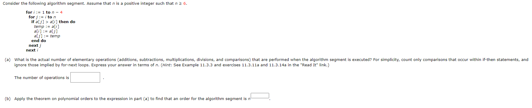 Solved Consider The Following Algorithm Segment Assume That 