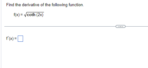 Solved Find the derivative of the following function. | Chegg.com