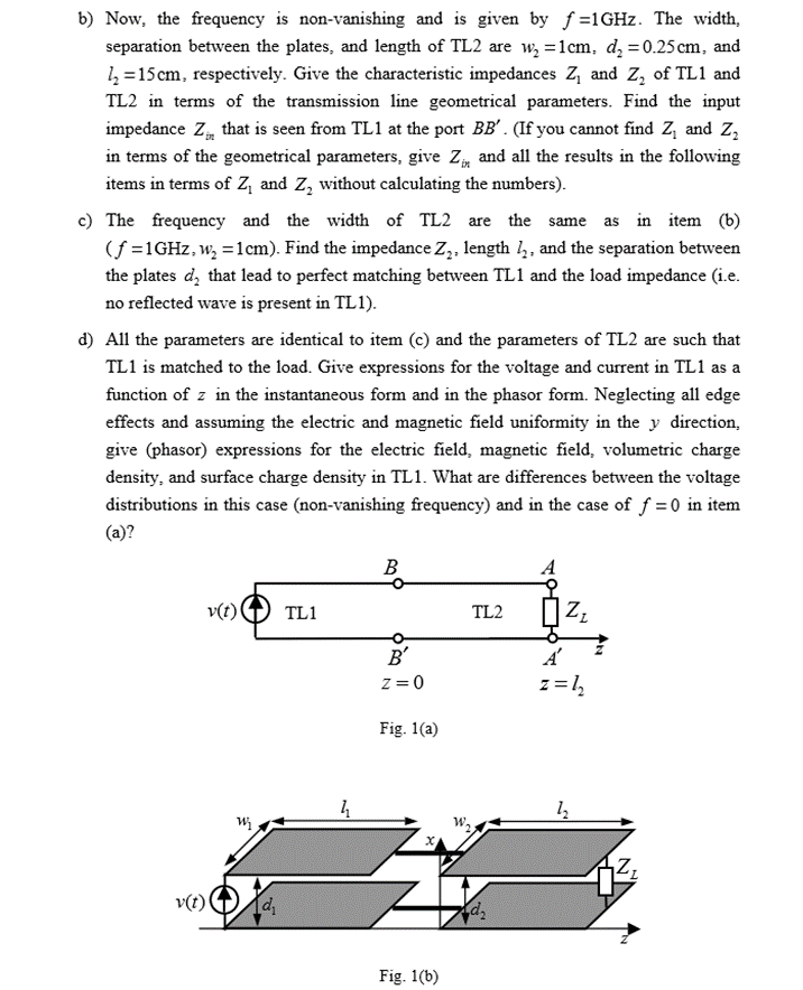 Consider a system of two parallel plate transmission | Chegg.com