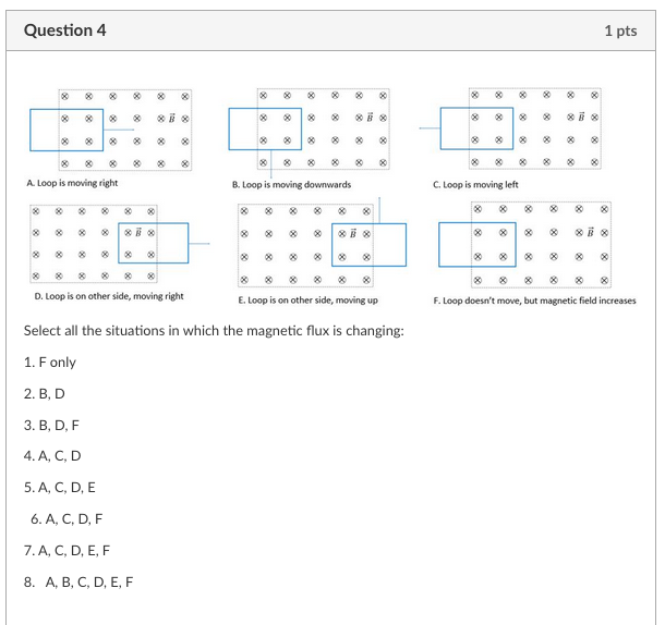Solved A. Loop is moving right B. Loop is moving downwards | Chegg.com