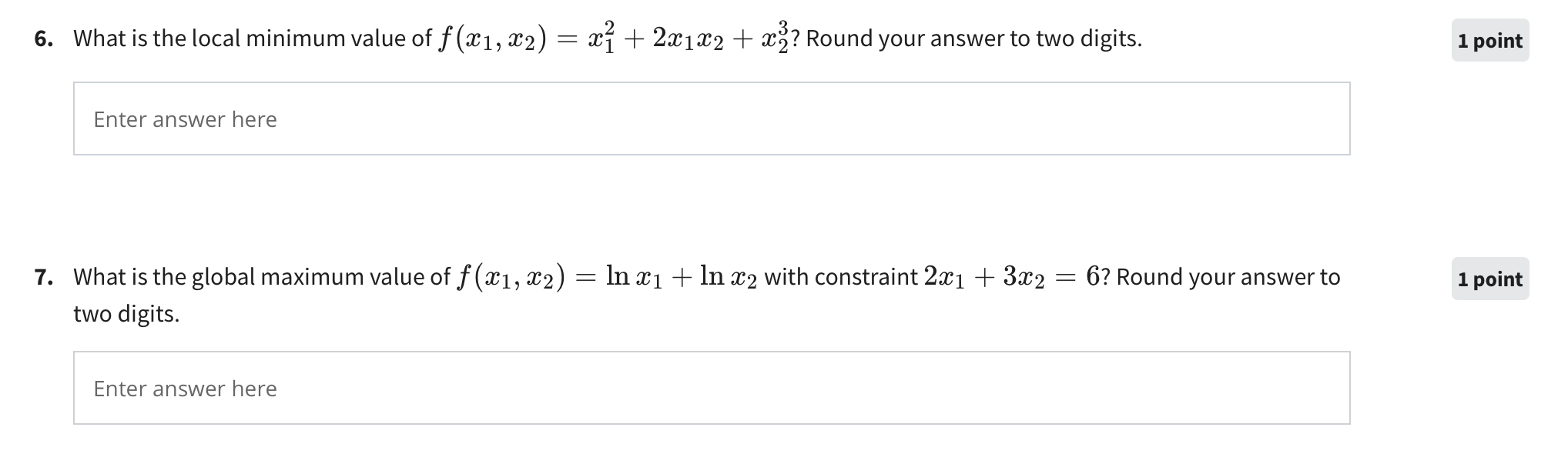 Solved What is the local minimum value of | Chegg.com