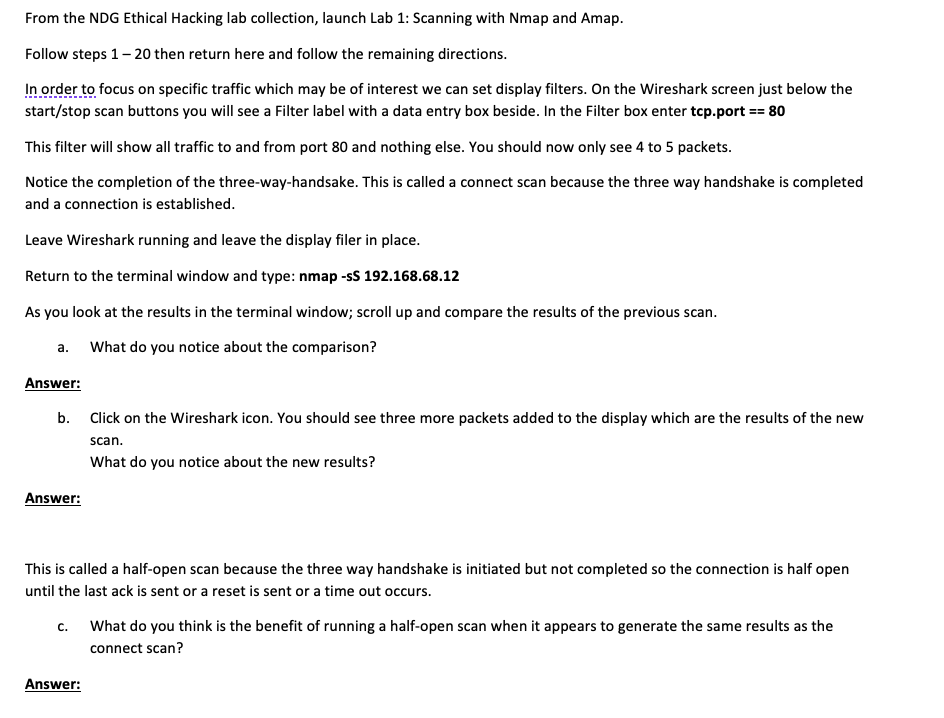 From the NDG Ethical Hacking lab collection, launch | Chegg.com