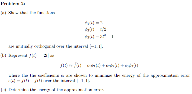 Solved (a) Show that the functions | Chegg.com