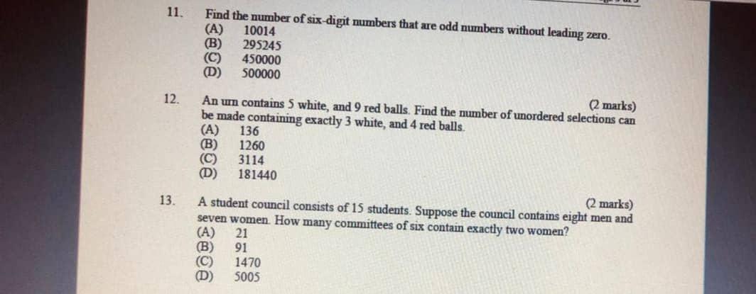 Solved 11. 12. Find the number of six-digit numbers that are | Chegg.com